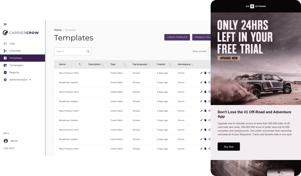 Powerful Email Sending | Carrier Crow
